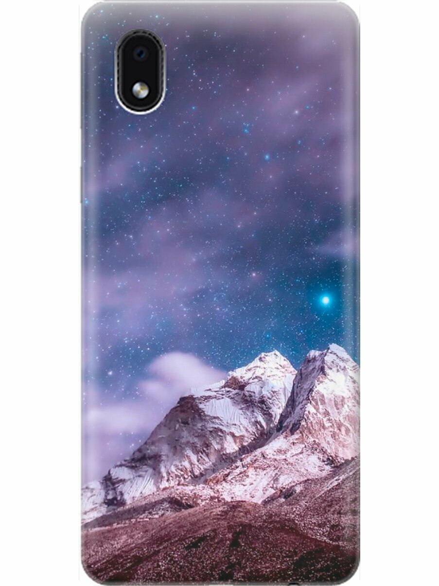 Накладка Transparent для Samsung Galaxy A01 Core / M01 Core с принтом "Горы и звездное небо"