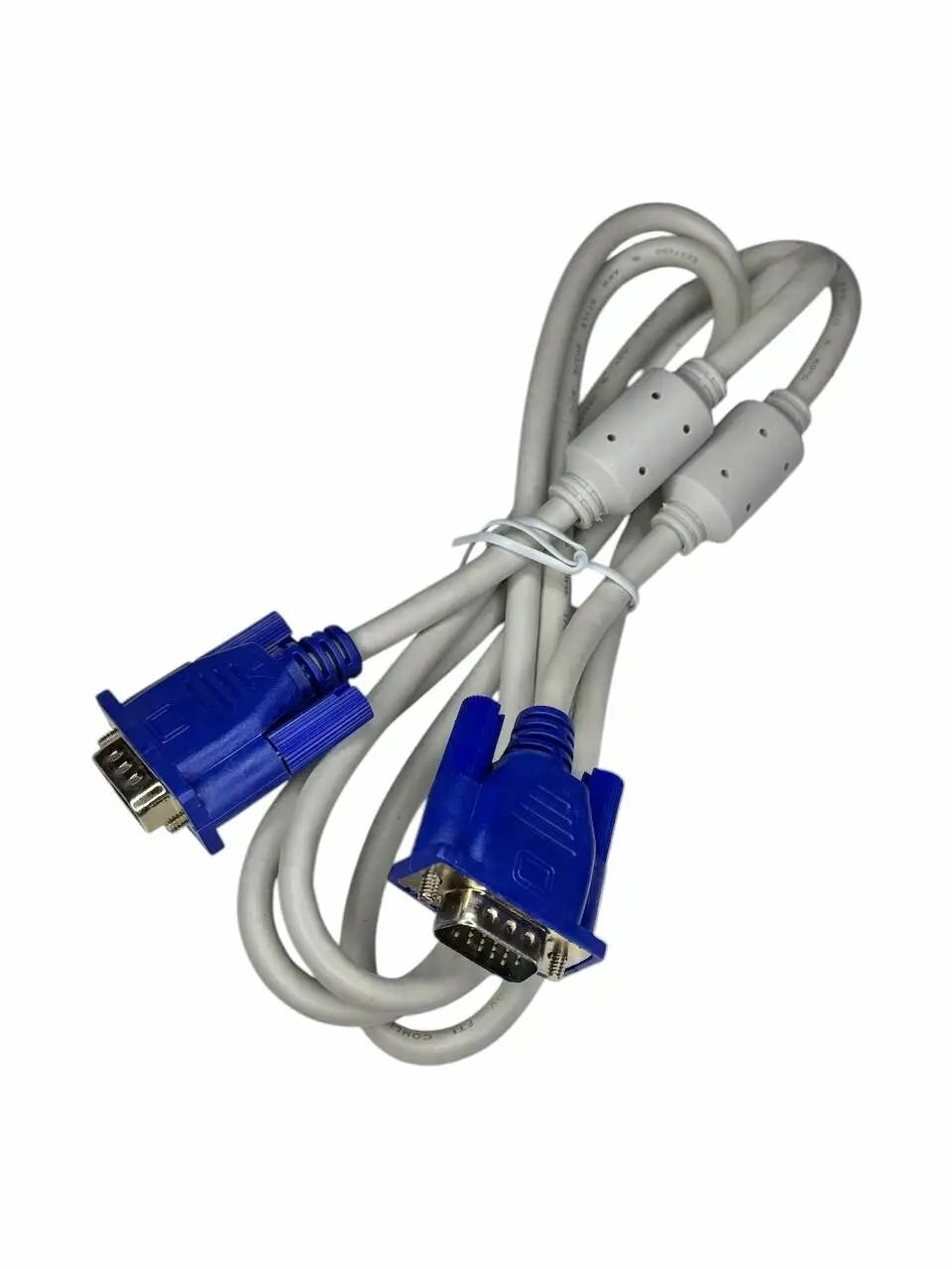 Кабель VGA-VGA с ферритами, длина 1,38 м, серый