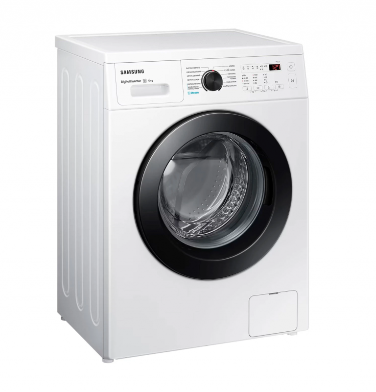 Стиральная машина с паром Samsung WW60AG4S00CE/LD (панель на Русском) белый/черный
