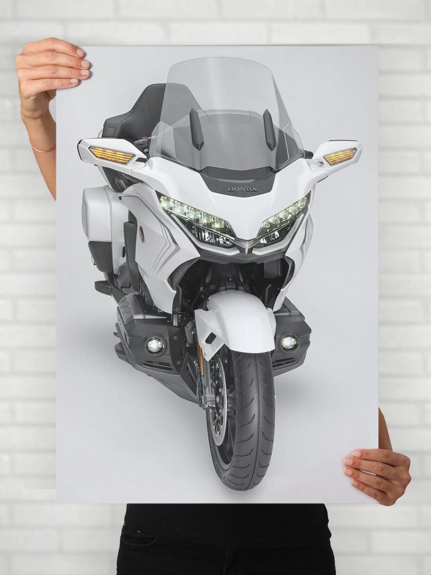 Плакат на стену для интерьера Мотоцикл (Honda Gold Wing 1) - Постер по мото и байкам формата A2 (42x61 см)