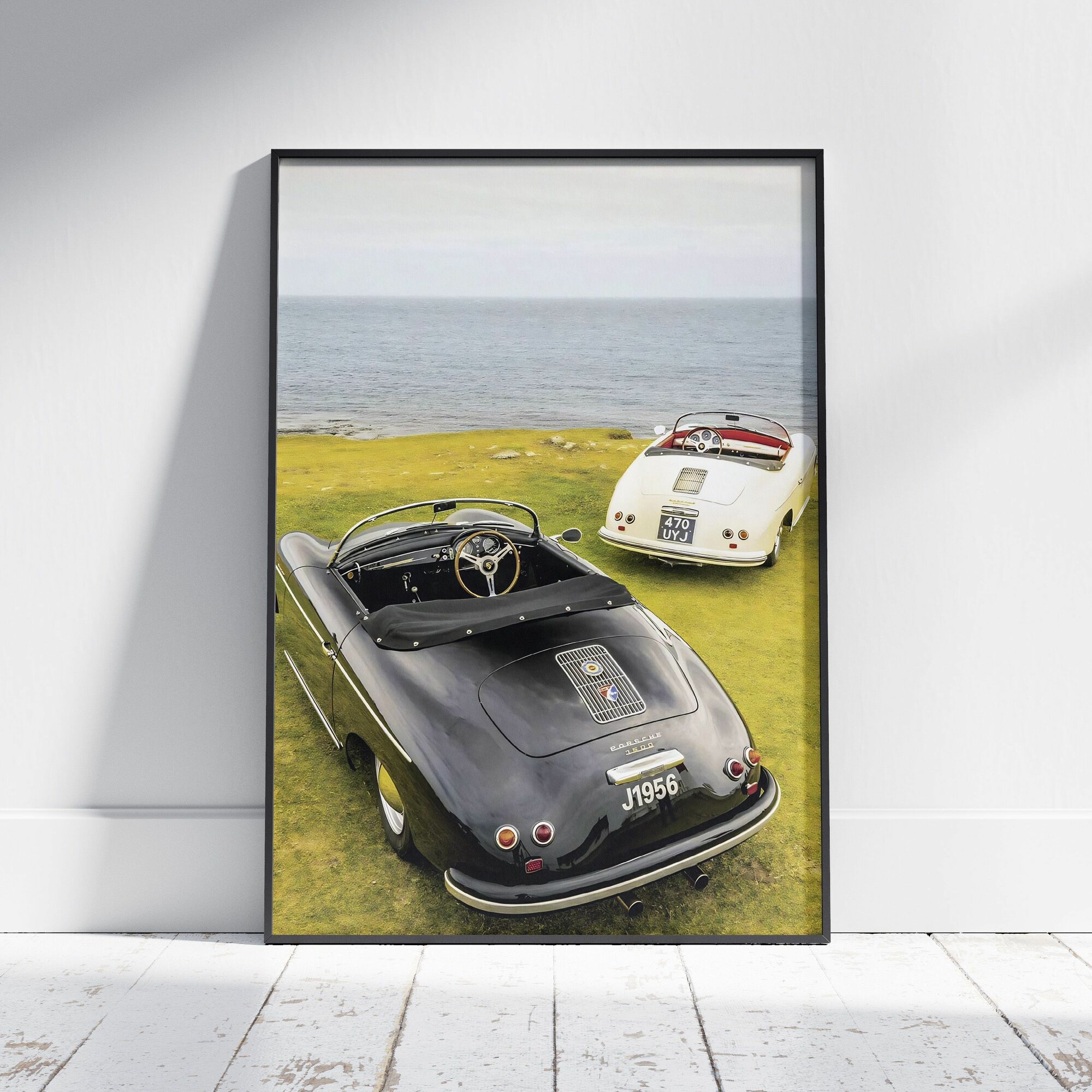 Плакат на стену для интерьера Культовые машины (Porsche 356 20) - Постер по легендарным и классическим ретро автомобилям формата А4 (21x30 см)
