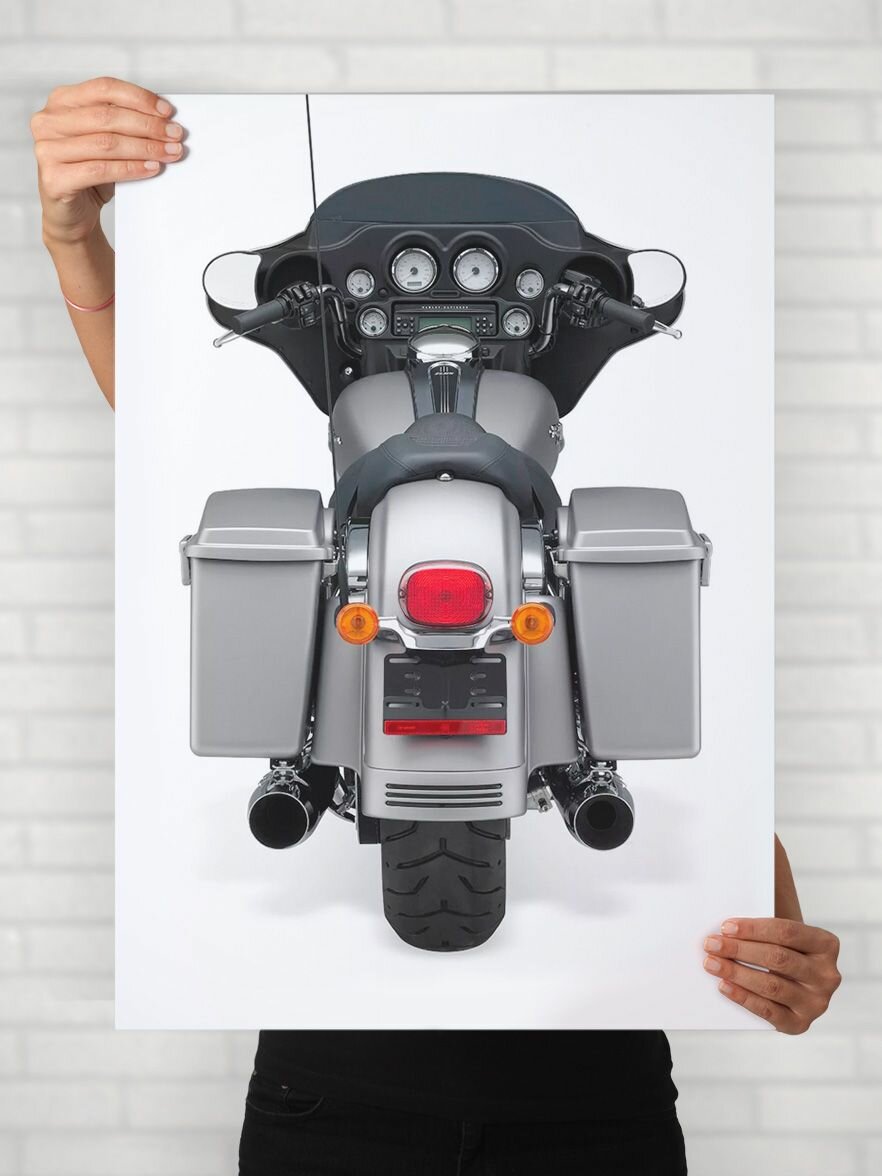 Плакат на стену для интерьера Авто и Мото (Харлей Дэвидсон Стрит Глайд FLHX - Harley Davidson Street Glide FLHX 2) A2 (42x61 см)