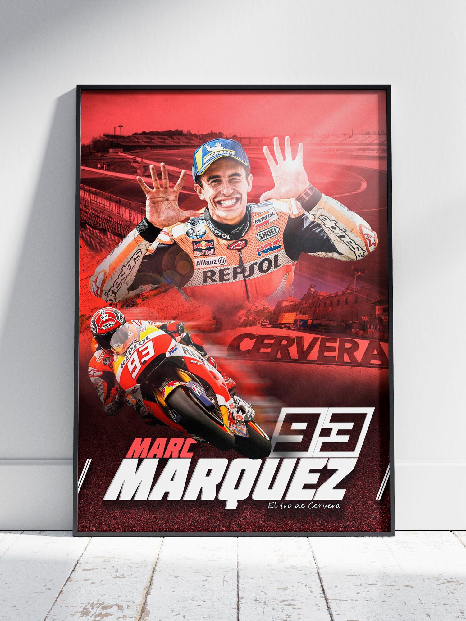 Плакат на стену для интерьера Звёзды Автоспорта - Stars of Motorsport (Марк Маркес - Marc Marquez 6) - Постер по гонщику формата A4 (21x30 см)