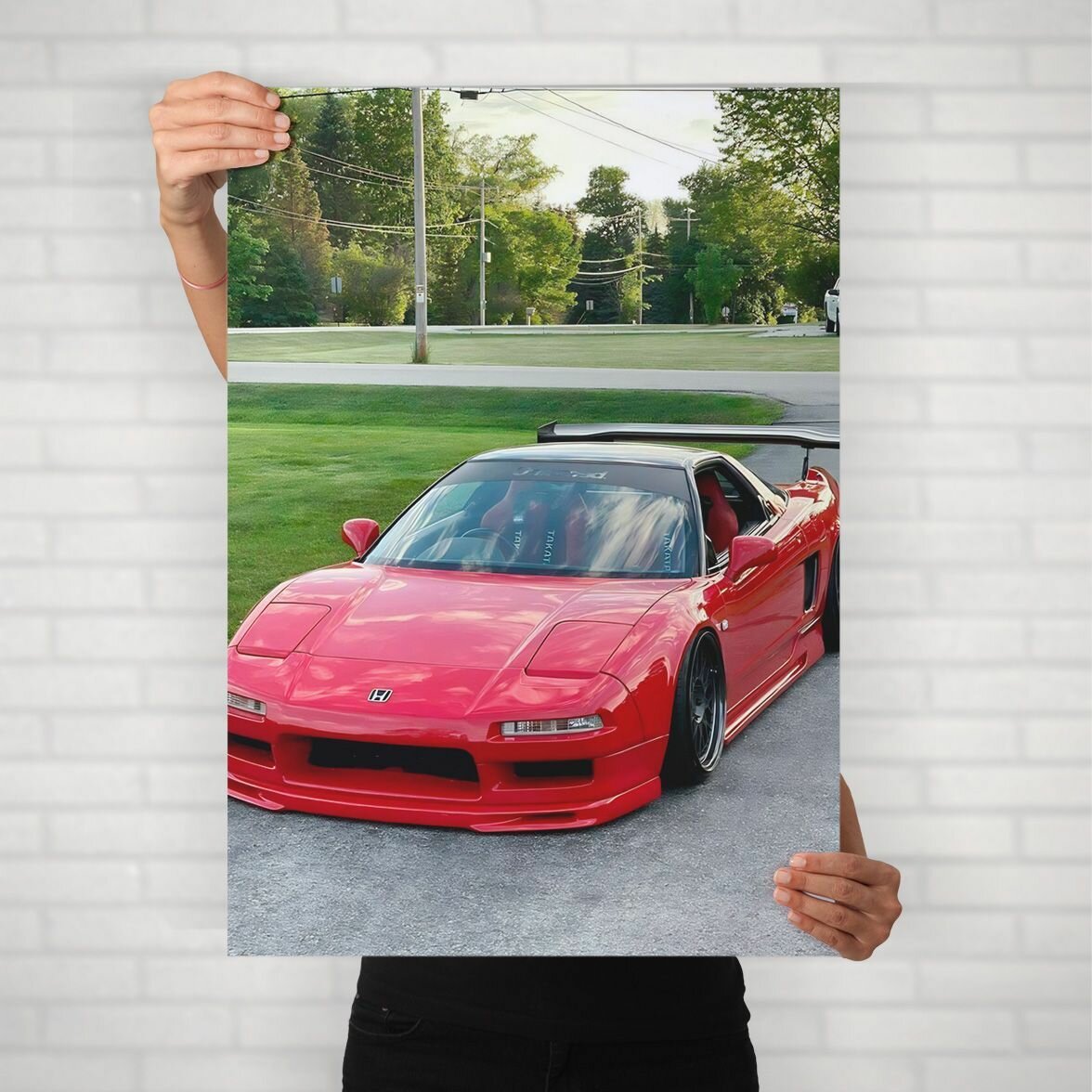 Плакат на стену для интерьера Спорткар (Honda Acura NSX 8) - Постер по спортивным гоночным машинам автомобилям формата А1 (60x84 см)