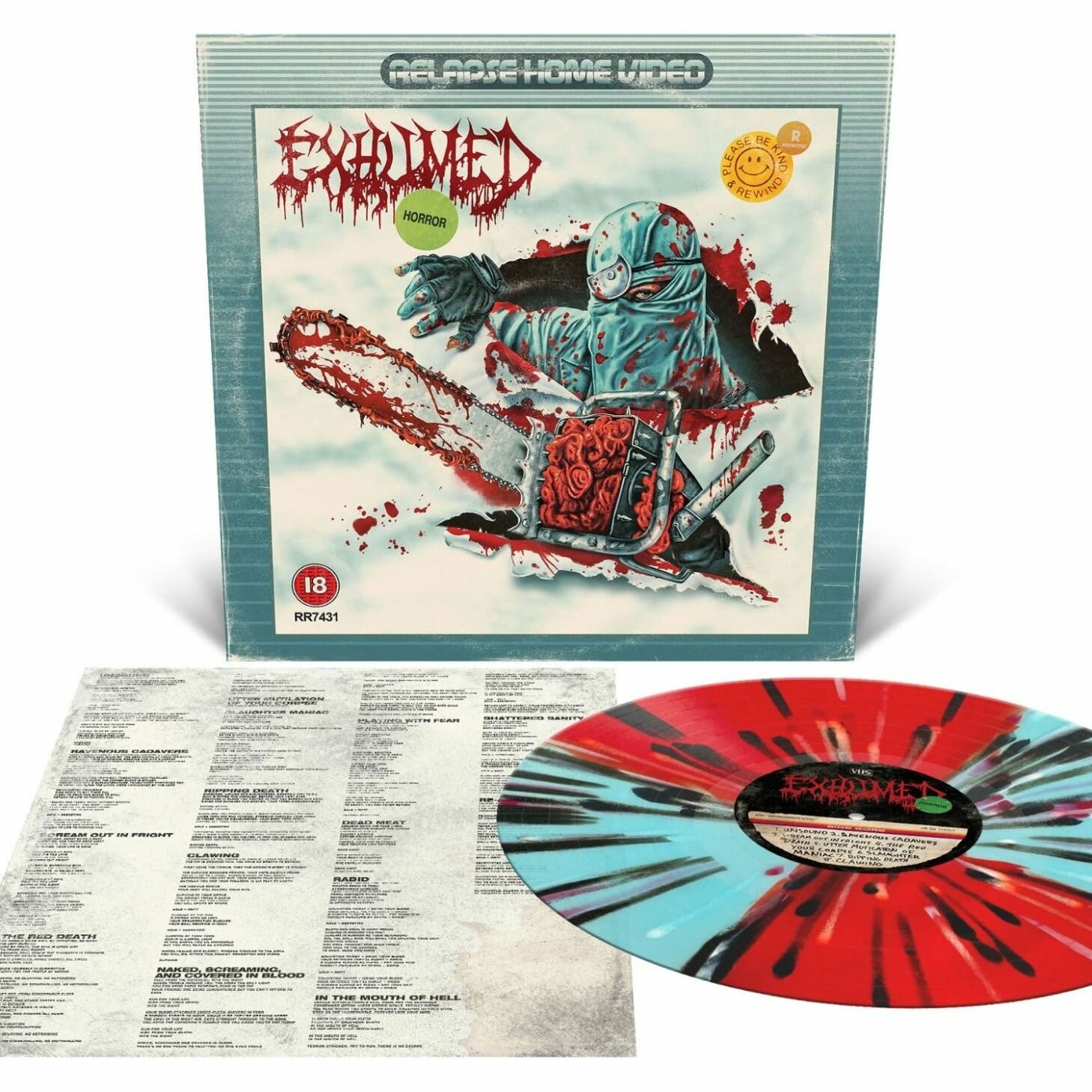 Виниловая пластинка Exhumed - Horror, Vinyl, LP, 45 RPM, Electric Blue And Blood Red, New
