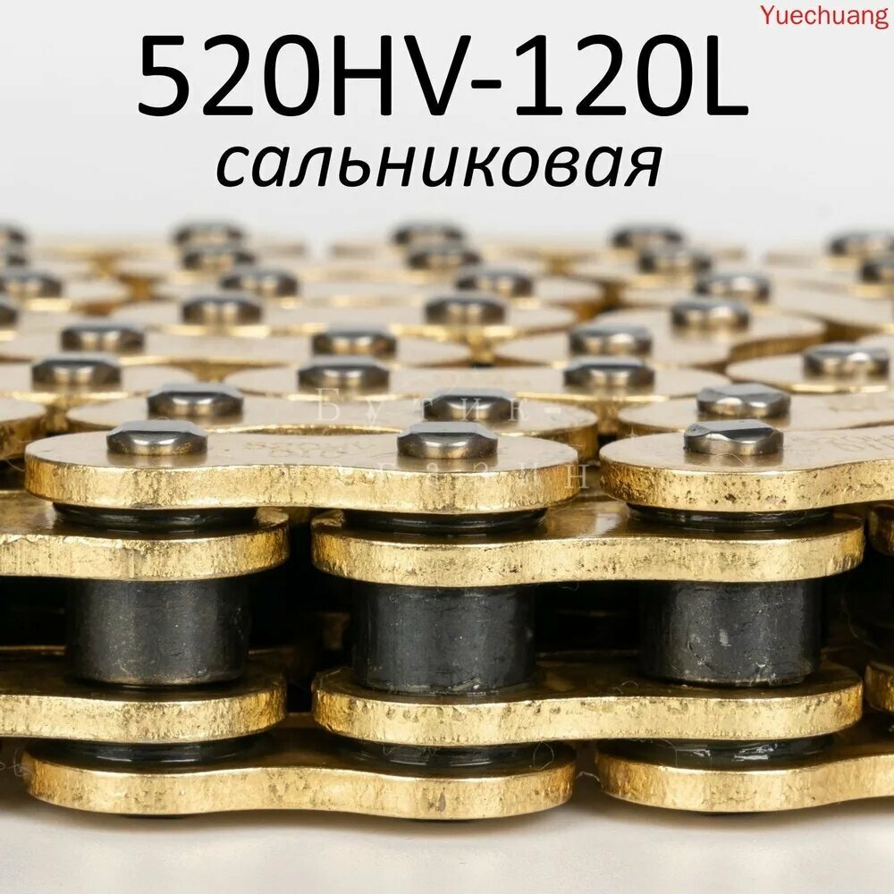 Цепь 520 сальниковая усиленная DIDvf520HV-120L приводная для мотоцикла. 120 звеньев.