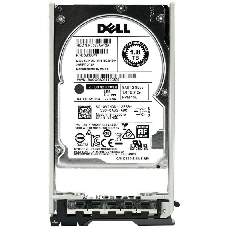 Жесткий диск Dell 400-AJXO 1,8TB 10000 SAS 2,5" HHD