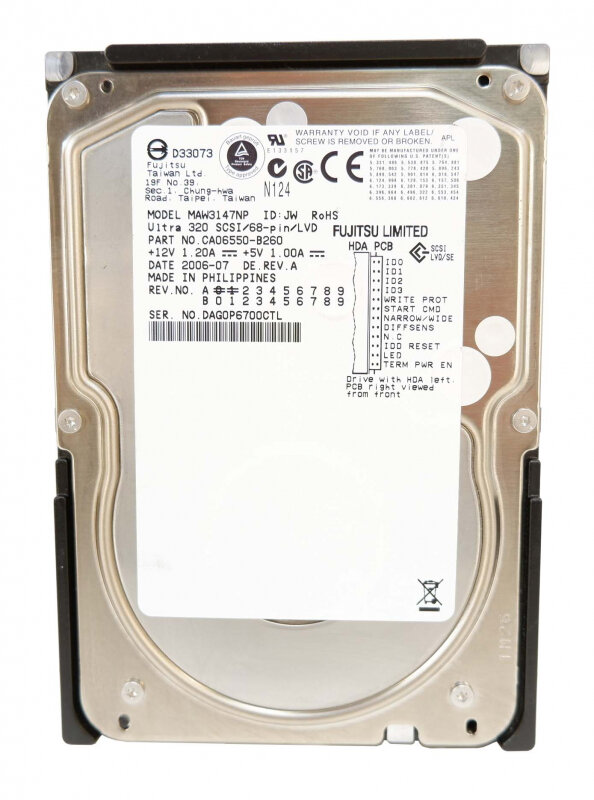 Жесткий диск Fujitsu CA06550-B260 147Gb U320SCSI 3.5" HDD