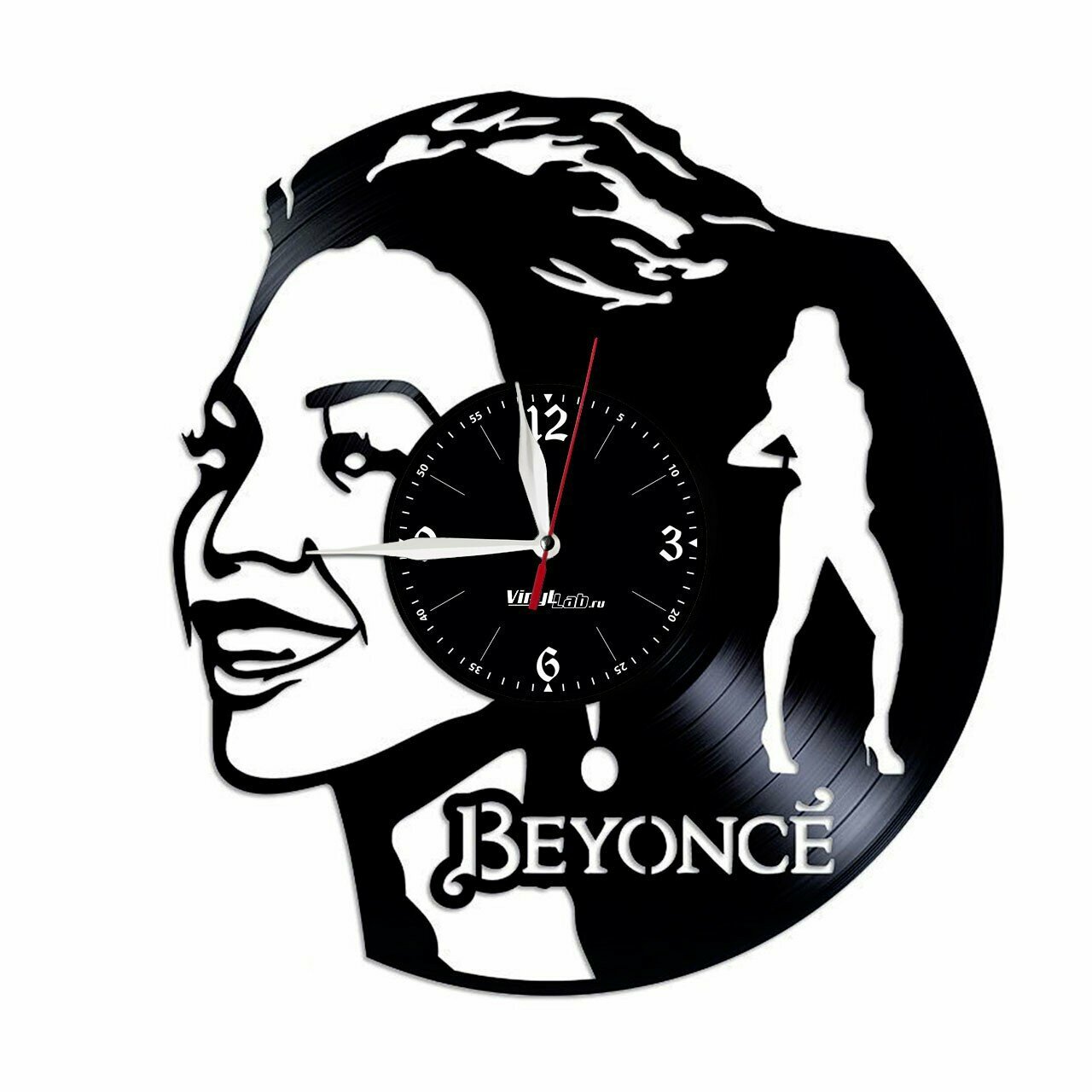 Часы из виниловой пластинки (c) VinylLab Beyonce, диаметр 30 см
