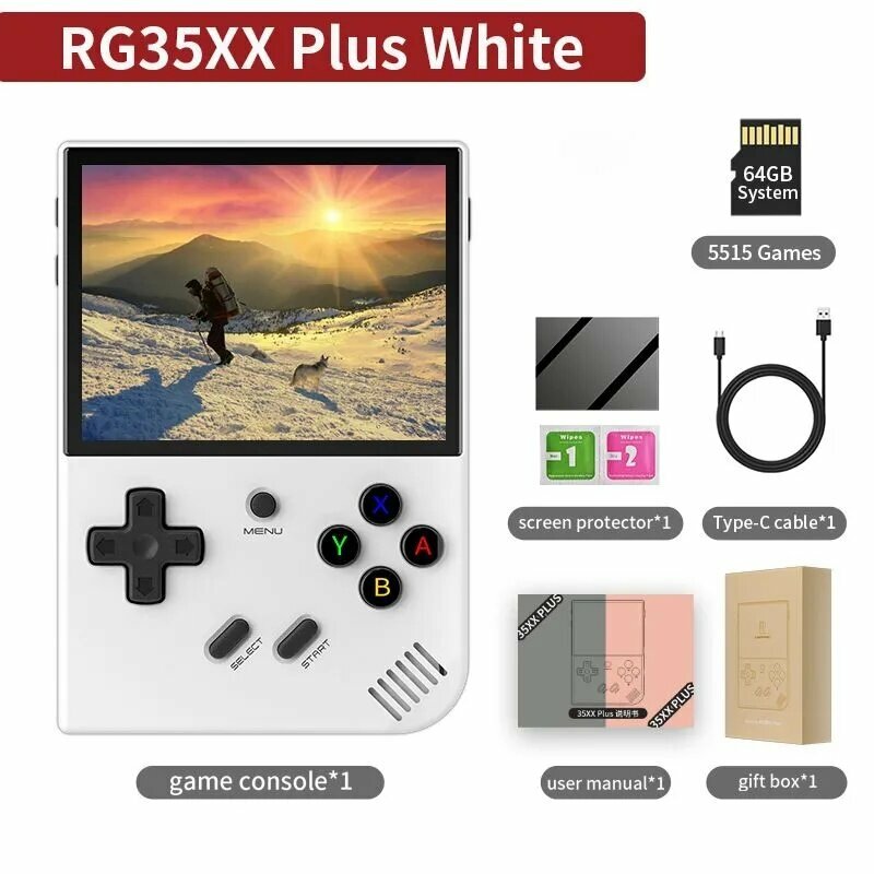 ANBERNIC RG35XX Plus Портативная игровая консоль в стиле Ретро, более 5000 классических игр с поддержкой беспроводной / проводной связи
