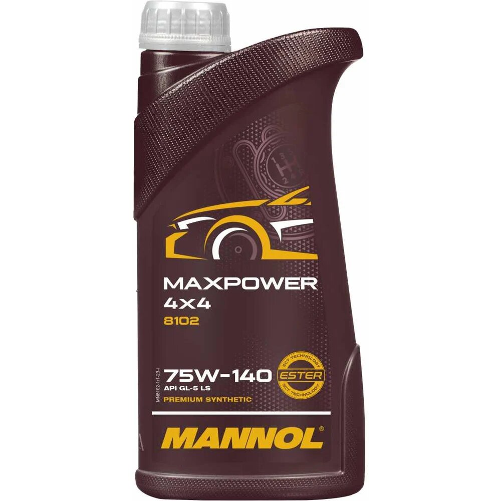Синтетическое трансмиссионное масло MANNOL MAXPOWER 4x4 75W140 1 л 1236, для гипоидных конических спиральных передач