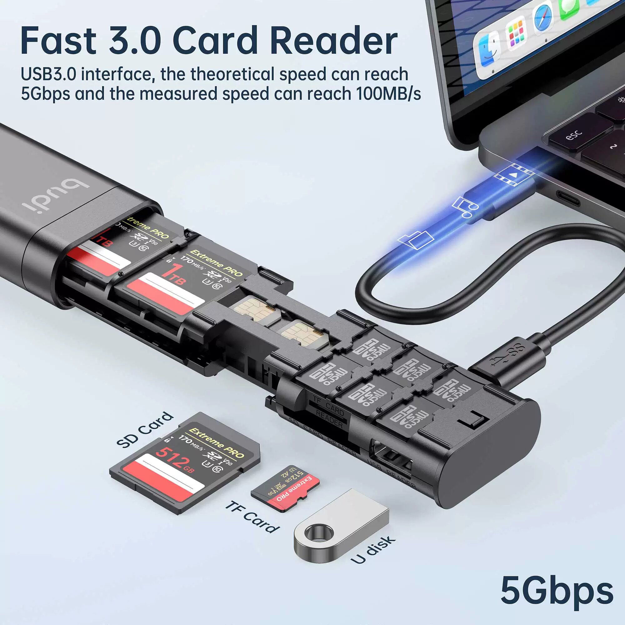 Huawei 3.0 OTG USB-C кабель для флешки, черный, длина 18 см, высокая скорость передачи