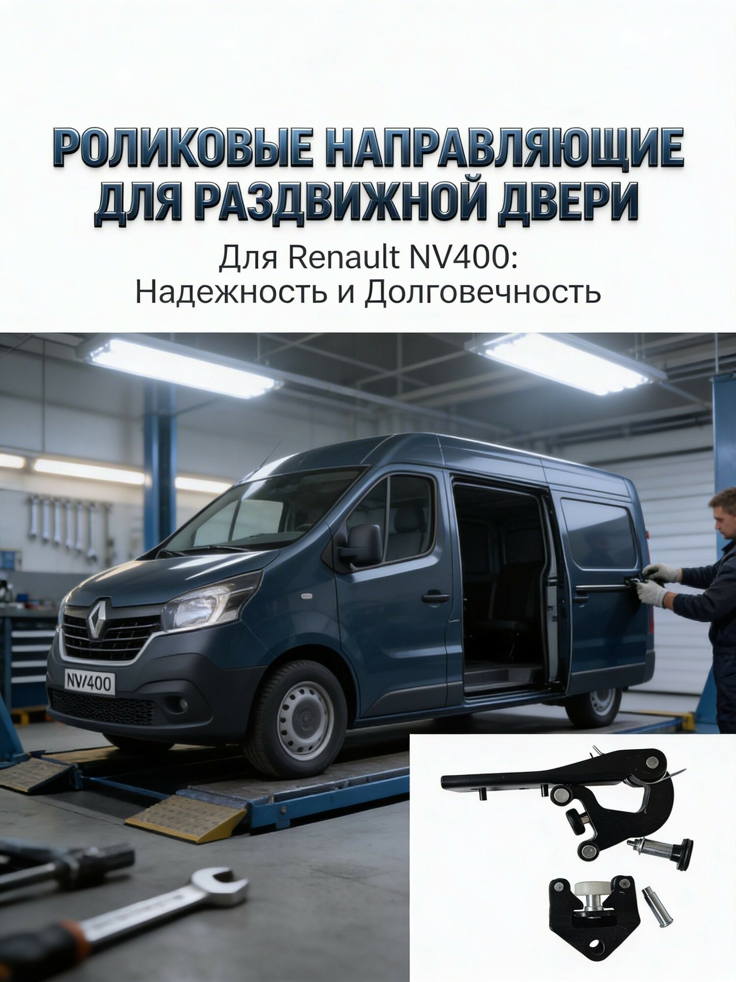 Комплект роликовых направляющих правой нижней раздвижной двери, прямая замена для Master III Movano B Nv400 с левым рулем 8200661119 745963412R 777946809R