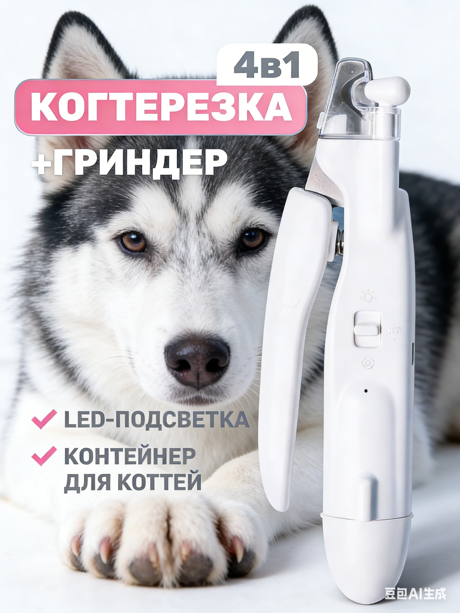 Безопасные когтерезки для собак с ограничителем и подсветкой