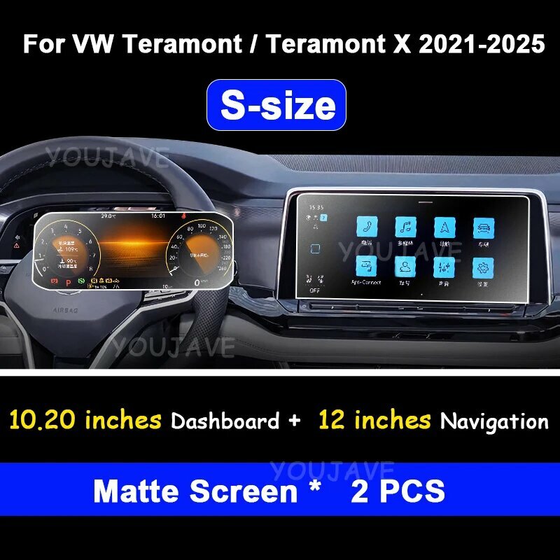 Для Volkswagen VW Teramont X 2021-2025 12-дюймовый автомобильный GPS-навигатор, пленка из закаленного стекла, защитные аксессуары для сенсорного экрана