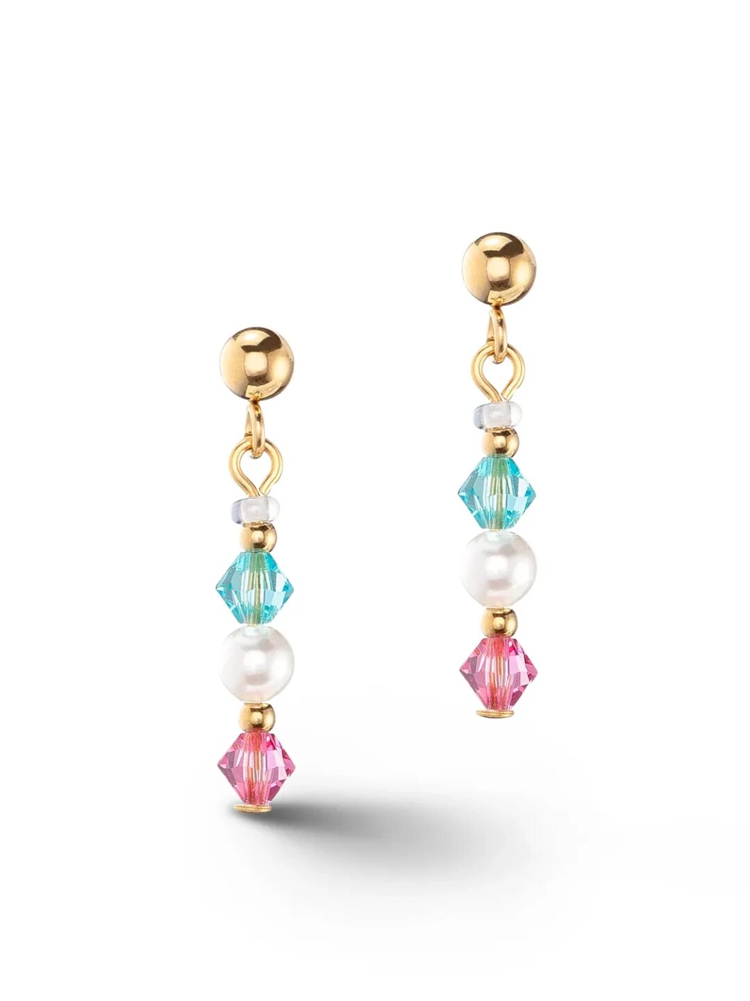 Серьги пусеты, кристаллы Swarovski