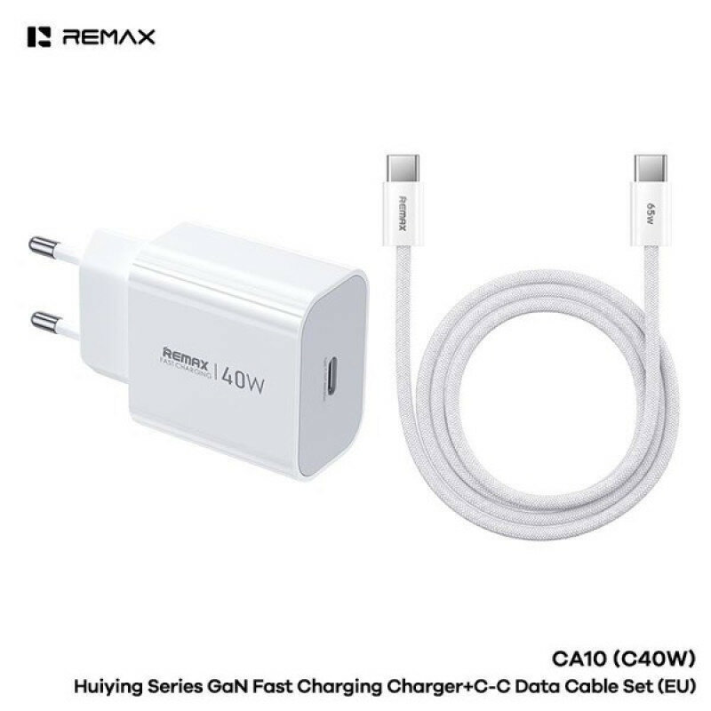 Блок питания Remax PD40W RP-CA10 + кабель Type-C Type-C белый