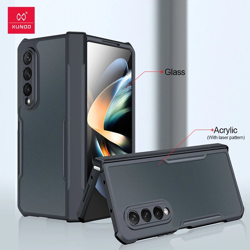 Складной чехол Xundd для Samsung Galaxy Z Fold 3 4 5 6 Fold 7 с защитой от ударов (стекло, поликарбонат, ТПУ) и воздушными подушками.