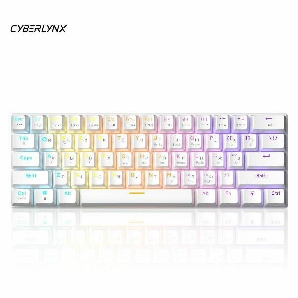 Клавиатура проводная CYBERLYNX BD61 Белый Red switch