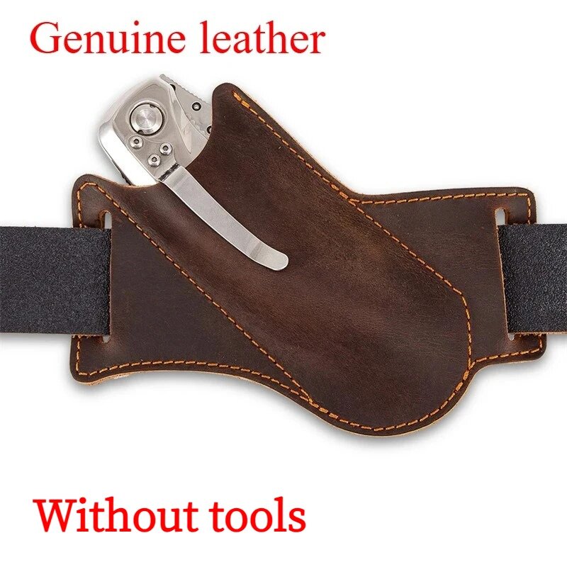 Кожаный чехол для ножа на пояс, Brown leather