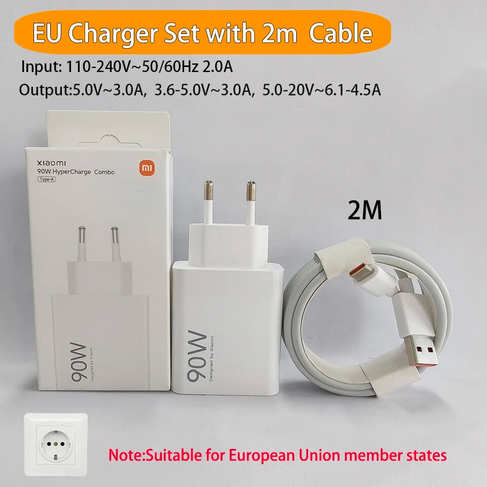 Оригинальное зарядное устройство Xiaomi 90W Mi 14 Ultra Hyper Turbo Charge Adapter, кабель для сверхбыстрой зарядки, совместим с Xiao Mi Redmi Note 13 Pro Lite 12 S