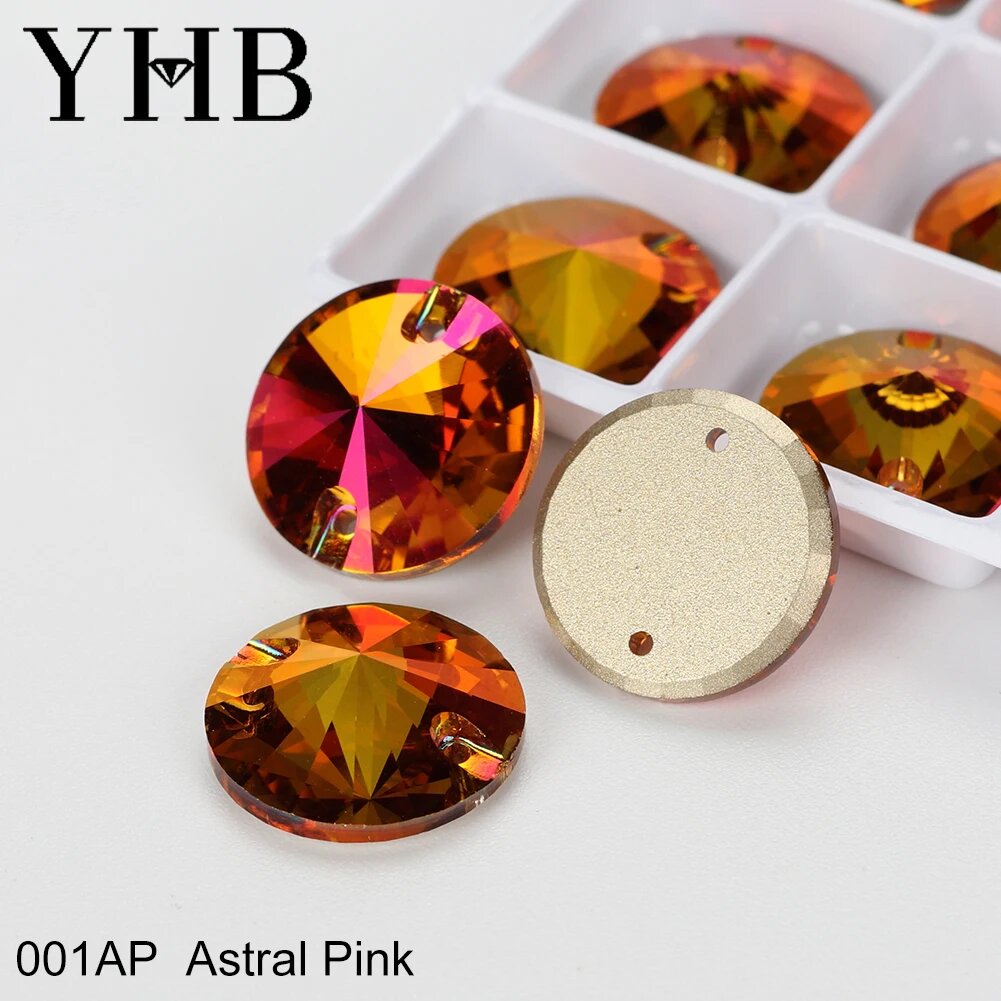 Кристаллы YHB Rivoli 10 мм, Astral Pink, 45 шт