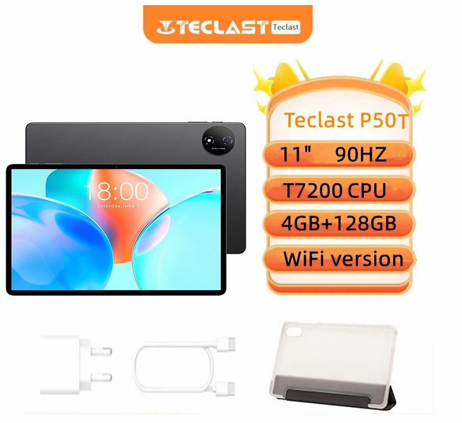 Teclast Планшет P50T 4+8Гб, , Android 15, 11" 4 ГБ/128 ГБ, голубой