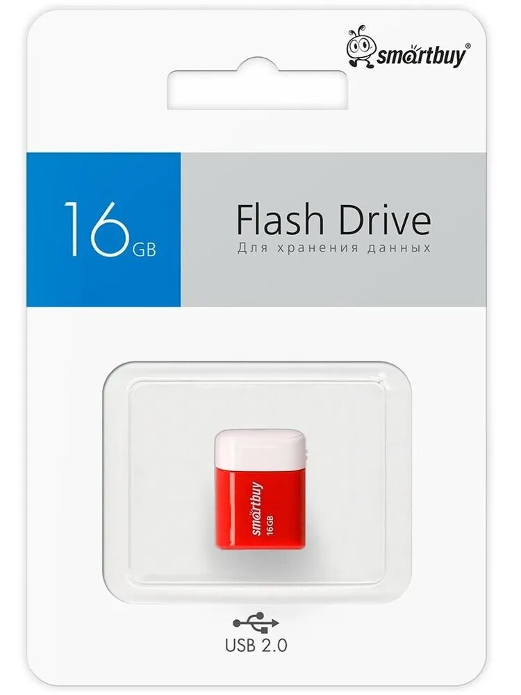 USB флеш накопитель 16 Gb SmartBuy LARA Red (SB16GBLARA-R), красный