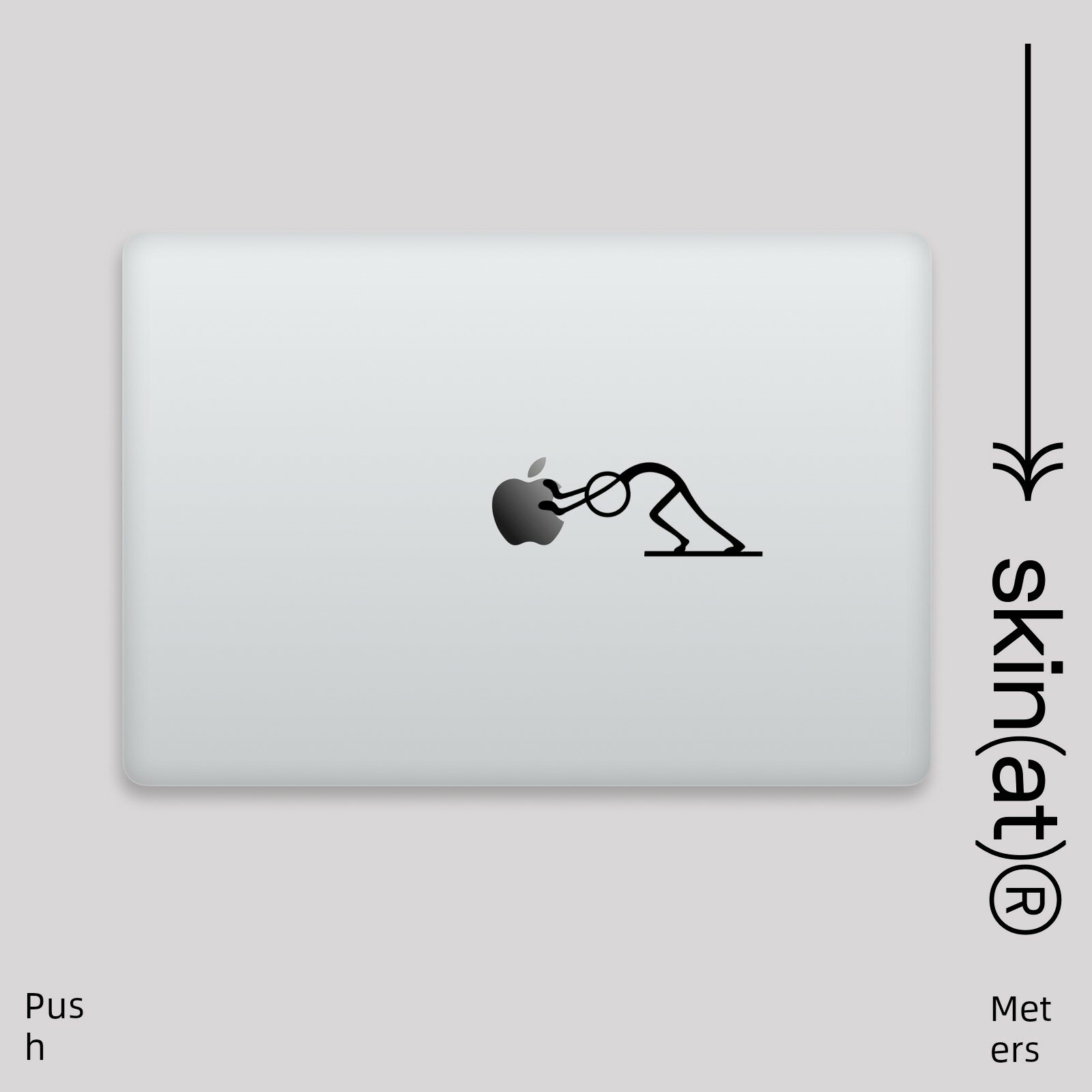 Наклейка SkinAT для MacBook Neo (A3404) - Карикатура человека, толкающего, совместимая с Apple