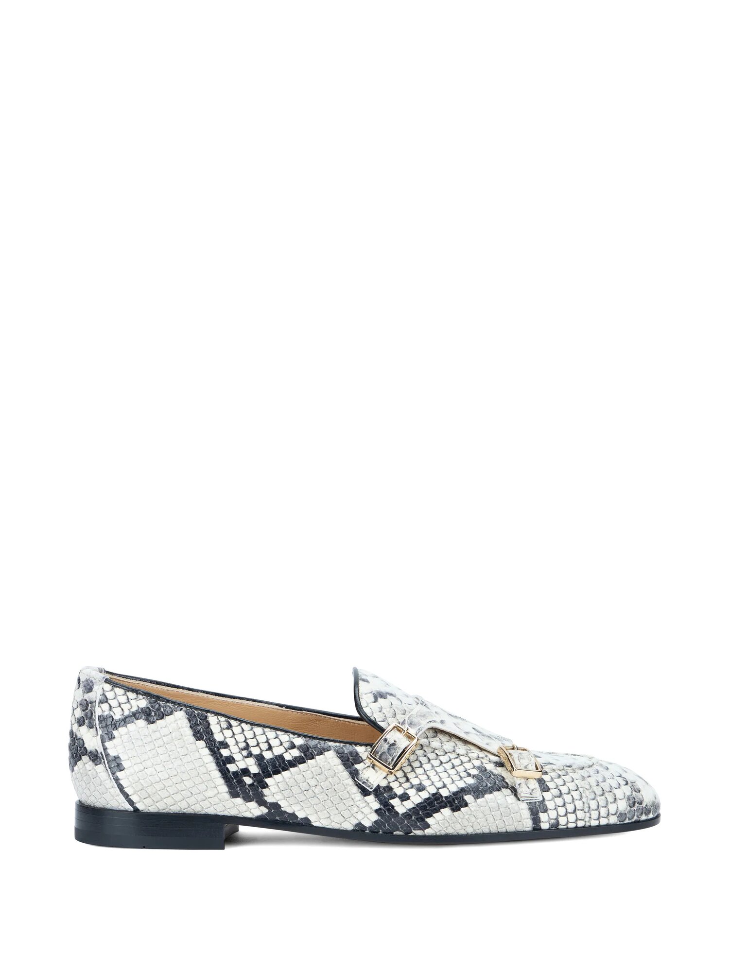 Лоферы Snakeskin-effect double-buckle loafers