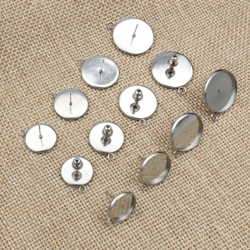 Сережки-гвоздики из нержавеющей стали Cqhcyb 8mm x 20pcs