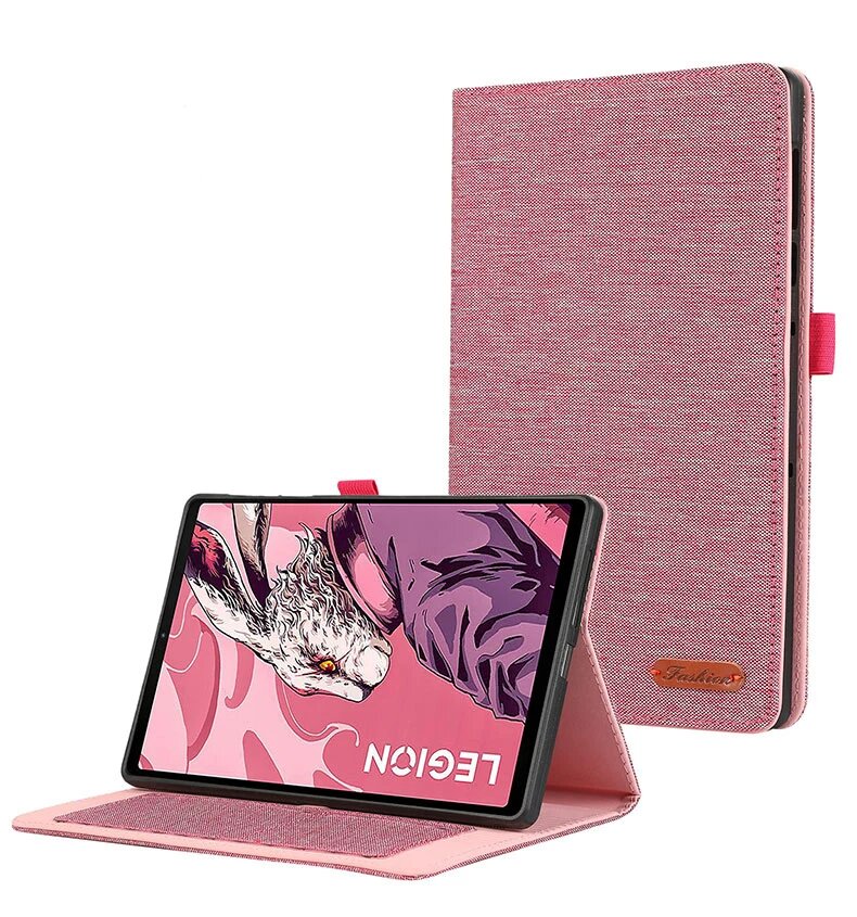 Lenovo Legion Y700 4-е поколение 2025 Новое Текстурированный розовый силиконовый чехол с подставкой - Против падений