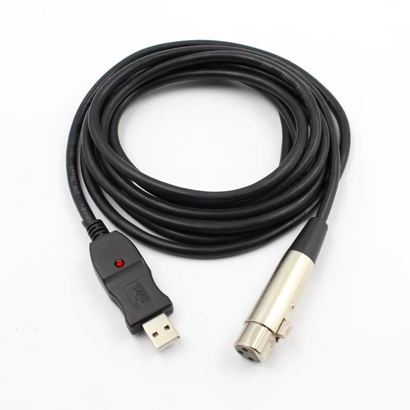 Кабель USB-XLR для микрофона, USB-кабель для микрофона, USB-XLR без необходимости использования звуковой карты, для
