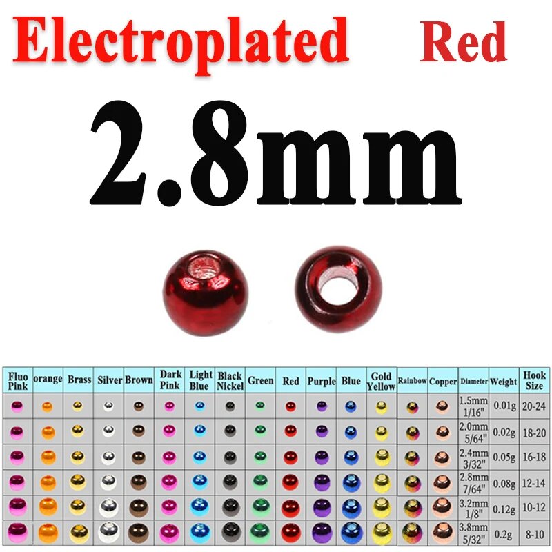 Vtwins Латунные бусины для вязания мушек 20 шт Красный, 2.8mm 20pcs EPred