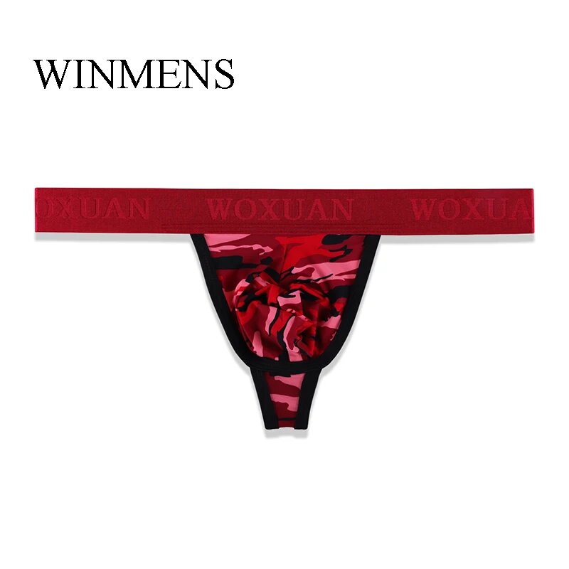 Мужские стринги Winmens, красный, S, камуфляж
