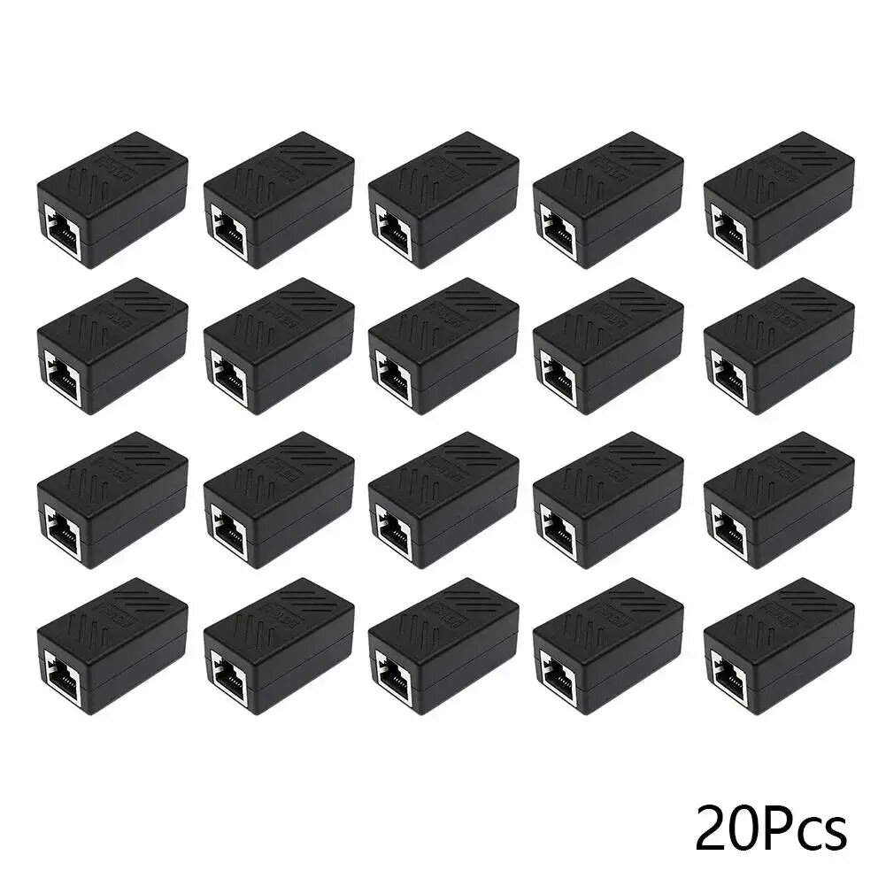 20 шт. RJ45 соединитель для Cat7/Cat6/Cat5e кабеля, черный