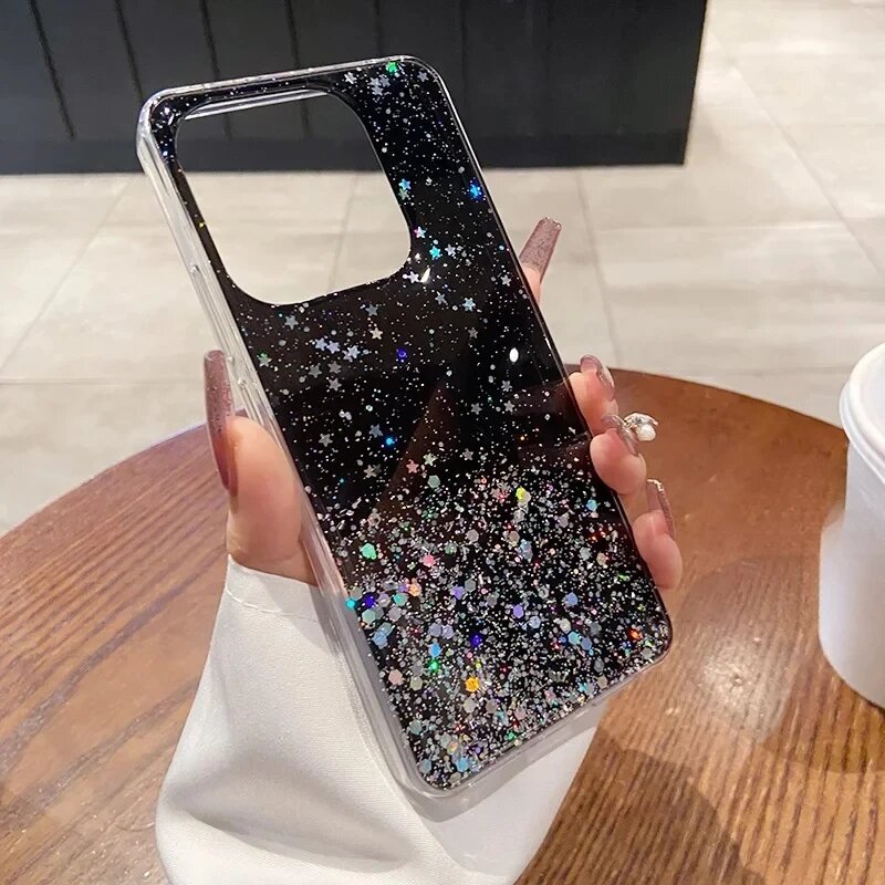 Чехол с блестками для Samsung Galaxy S25FE Black