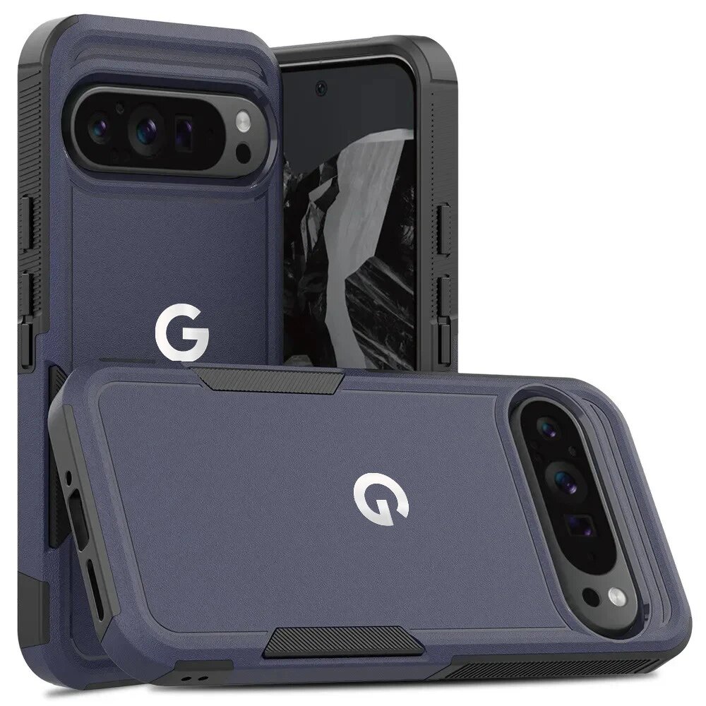 Прочный противоударный чехол 2-в-1 военного класса для Google Pixel 10 Pro XL, Темно-синий, Blue