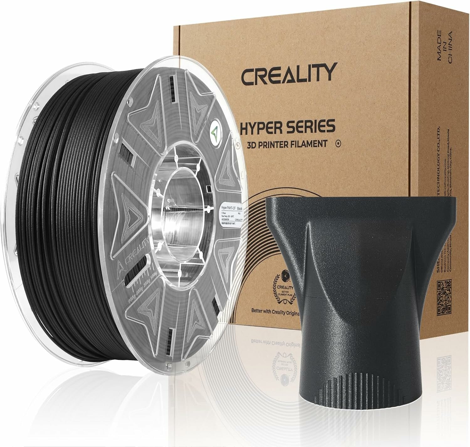 Нить для 3D-печати Creality Hyper PAHT-CF 1,75 мм, Нейлоновая нить высокой температуры, армированная углеродным волокном, высокопроизводительная,
