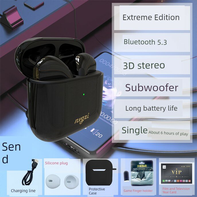 Беспроводные наушники True Wireless Stereo с Bluetooth, долгим временем работы, глубоким басом и компактным дизайном