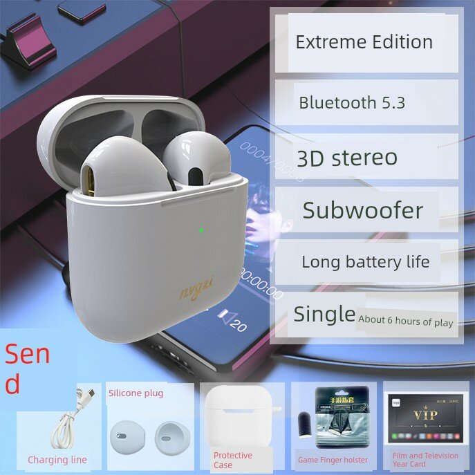 Беспроводные наушники True Wireless Stereo с Bluetooth, долгим временем работы, глубоким басом и компактным дизайном