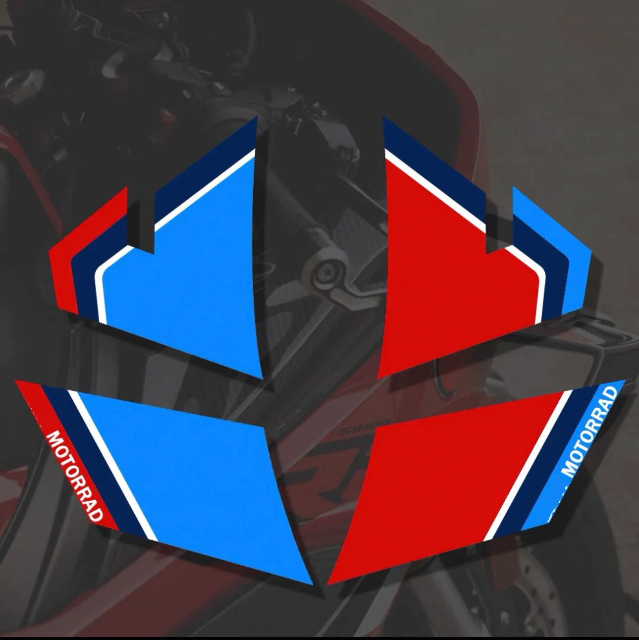 Дефлектор крыла мото BMW S1000RR, красный/синий