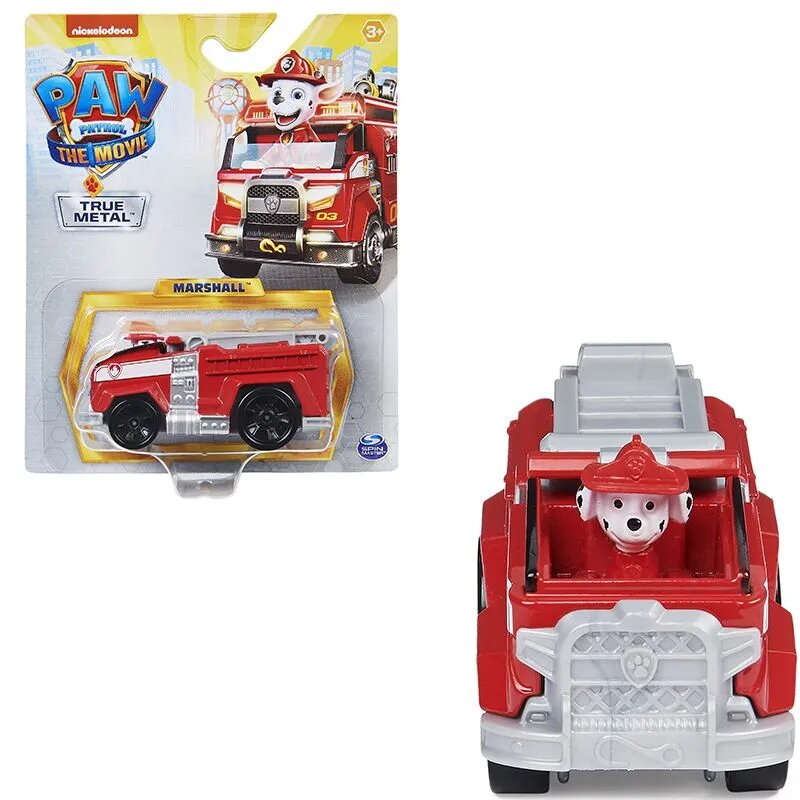 Spin Master Nickelodeon Paw Patrol The Movie True Metal Vehicle / Детский набор моделей игрушечных машинок super rescue из сплава, подходящий для праздничных подарков-сюрпризов от 3 лет и старше