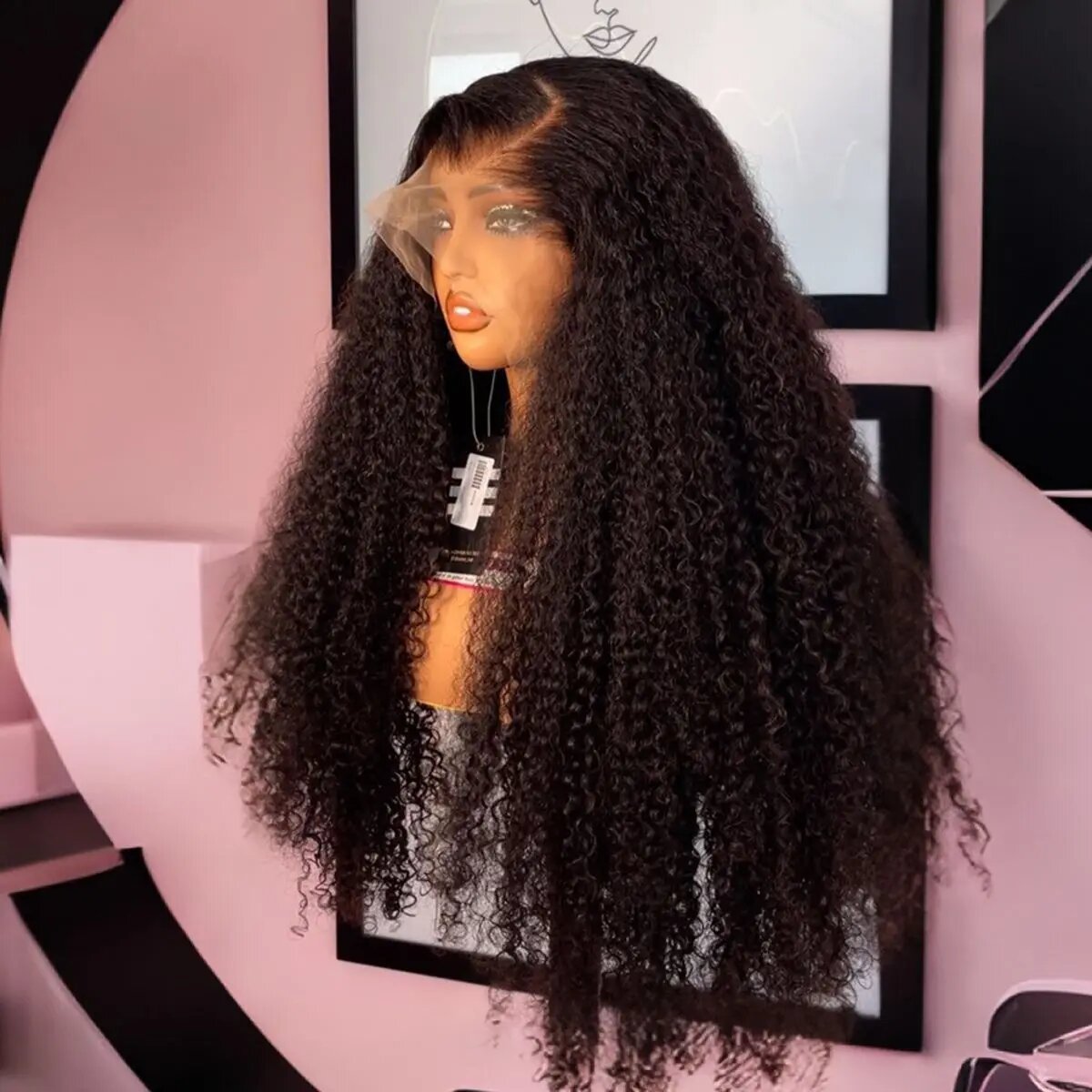 Синтетический кружевной парик Kinky Curly 13X4 для женщин