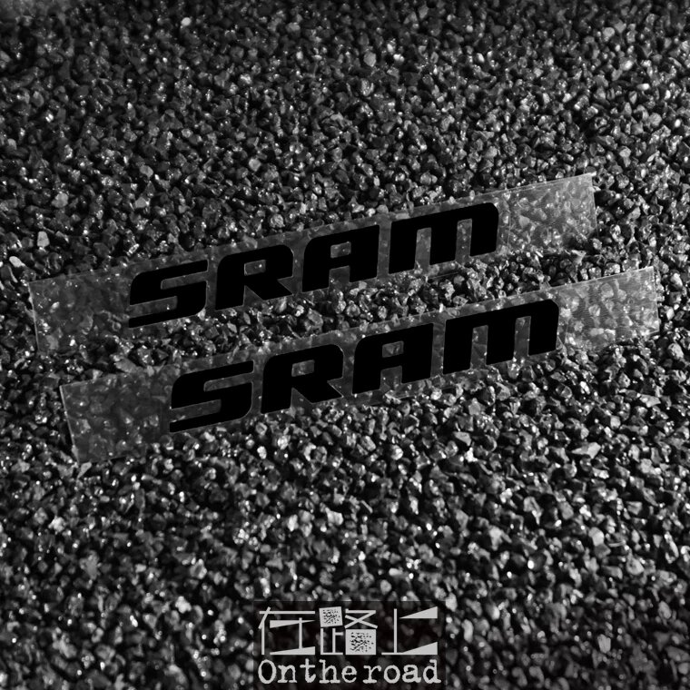 Наклейка для рамы велосипеда SRAM - Черный, 5см x 0.65см, 2 шт, Водонепроницаемая и отражающая для дорожных велосипедов