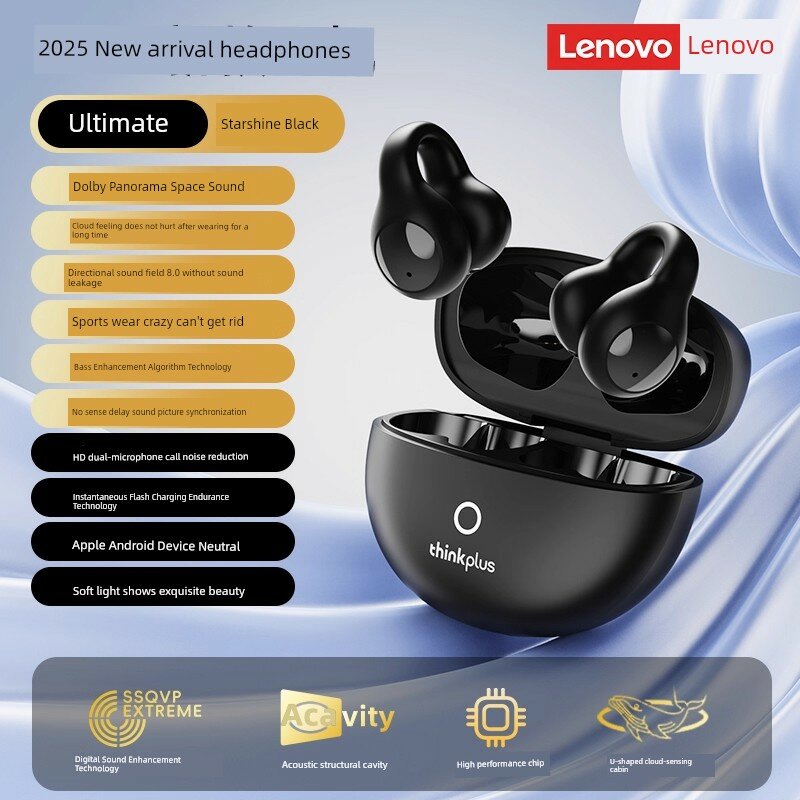 LENOVO LK6 беспроводные костно-проводные наушники с шумоподавлением удобная посадка для спорта новая модель 2026 года