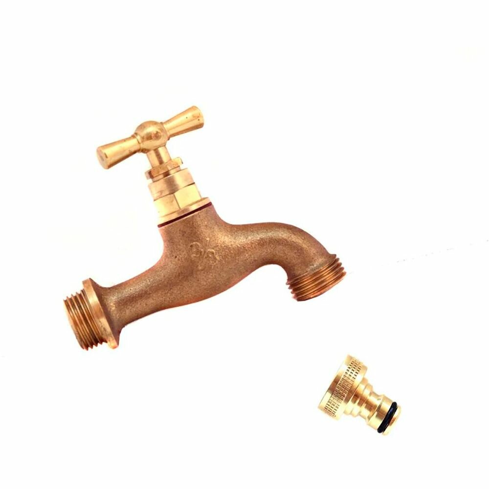 Садовый кран с вентилем профитт 1/2", выход 3/4" с фитингом