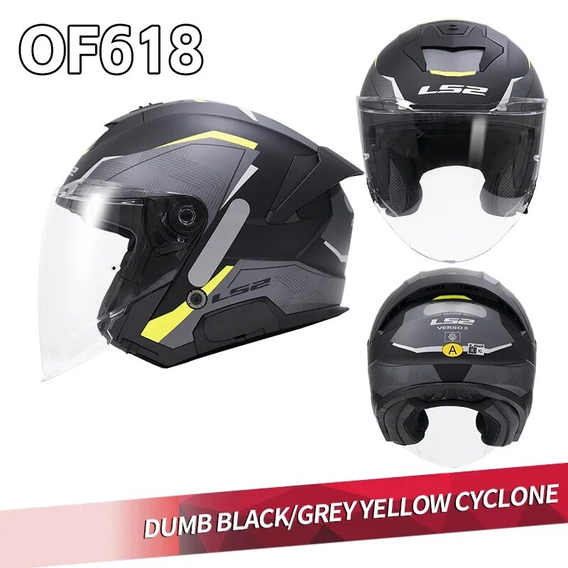 LS2 OF618 шлем Black Gray Yellow, XL