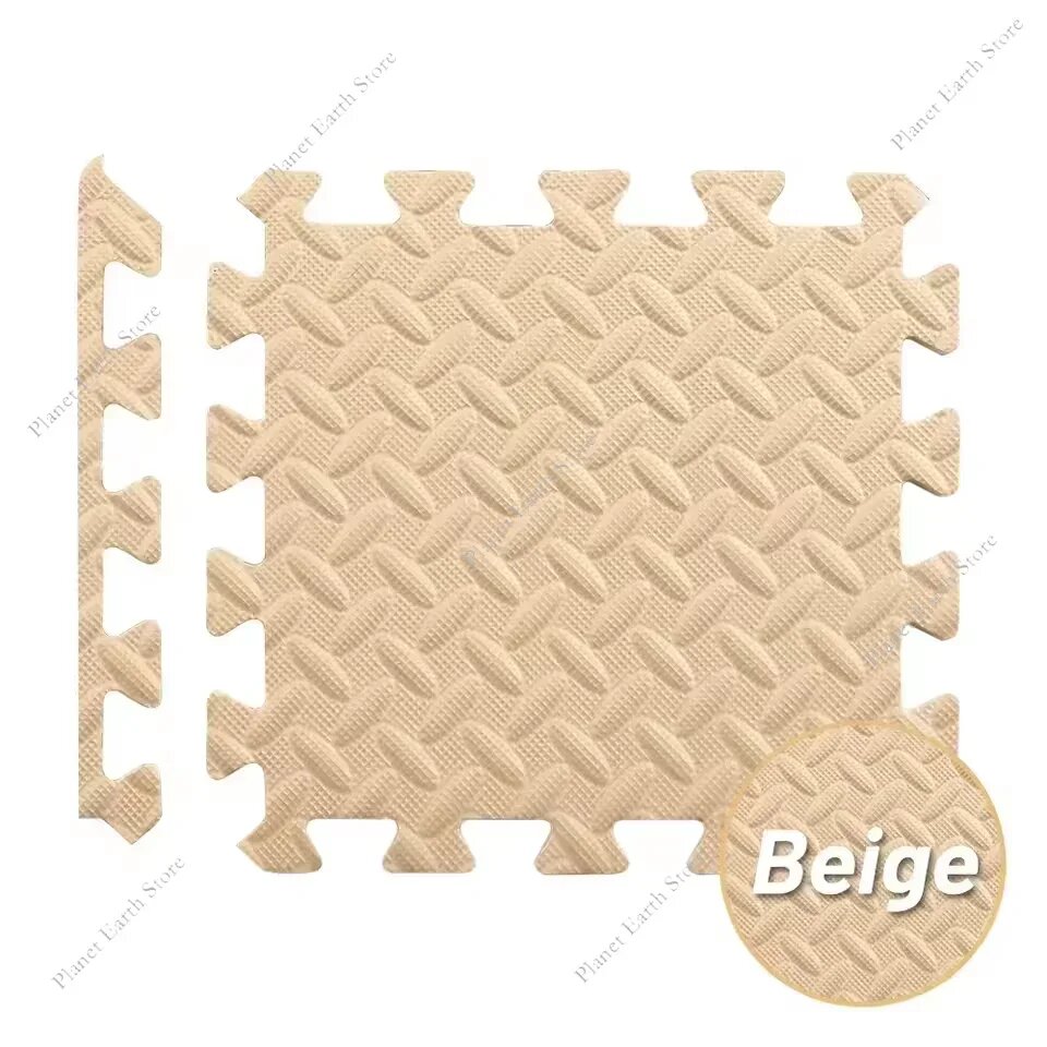 Бежевые коврики-пазлы EVA 30x30 см, 12 шт.
