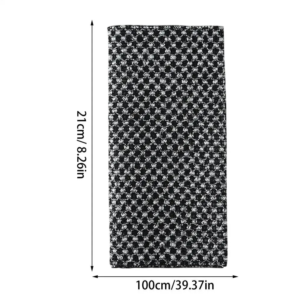 Серый банный полотенце с черной сеткой 100x210 см